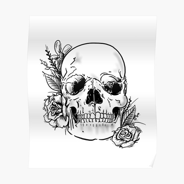 "Skull and Roses" Poster by pearcegalleries | Redbubble