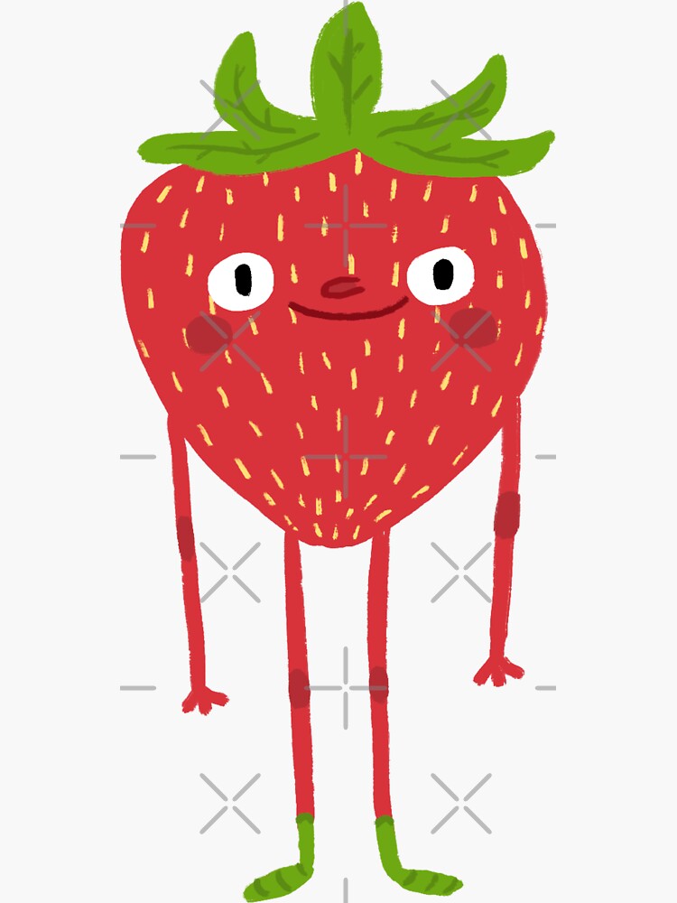 "Strawberry man" Sticker for Sale by Runny-Honey | Redbubble