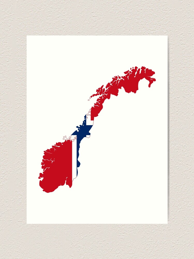 "Flag Map of Norway" Art Print for Sale by abbeyz71 | Redbubble
