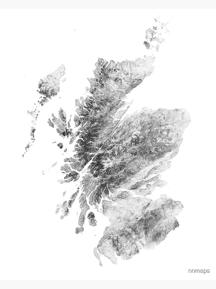 "Scotland - Black and White Map" Poster by nnmaps | Redbubble