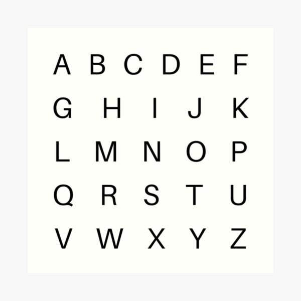"ABC sans serif alphabet (uppercase)" Art Print by SugarDesign | Redbubble
