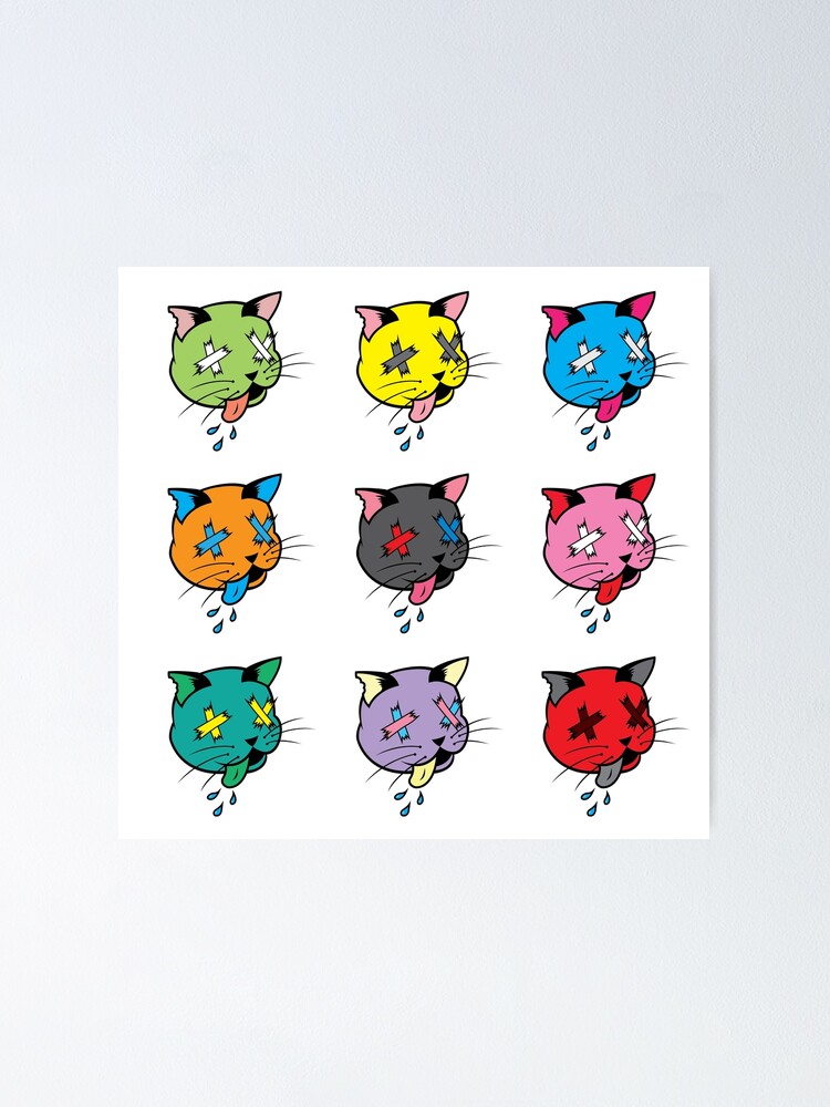 "Nine Lives Cat Cartoon" Poster for Sale by AngryUdon | Redbubble