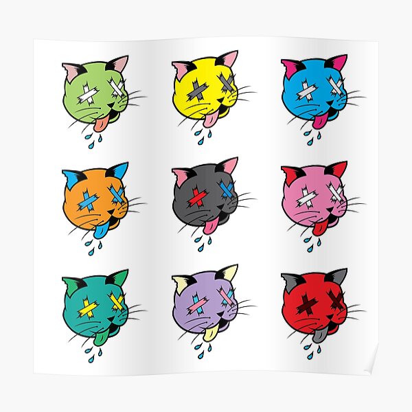 "Nine Lives Cat Cartoon" Poster for Sale by AngryUdon | Redbubble