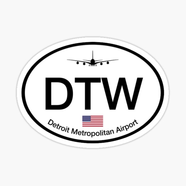 "DTW - Detroit Metropolitan Airport" Sticker for Sale by JakeMarley4 ...