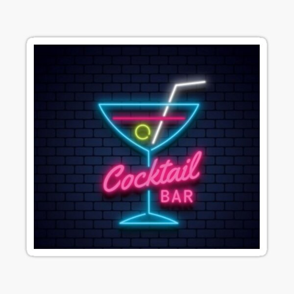"Cocktail Bar" Sticker by UniqueArt4u | Redbubble
