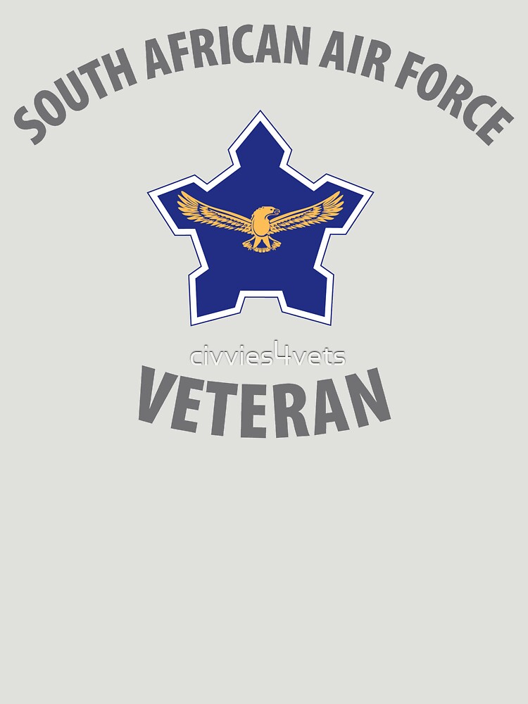 "South African Air Force (SAAF) Veteran (Grey Text)" Essential T-Shirt ...