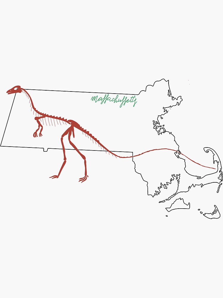 "Massachusetts Podokesaurus" Sticker by BryceKrispieArt | Redbubble