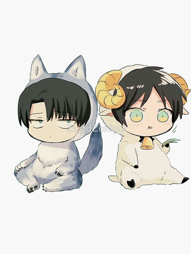 "Eren and levi being cute (attack on titan)" Sticker by ZiyadZoldyck ...
