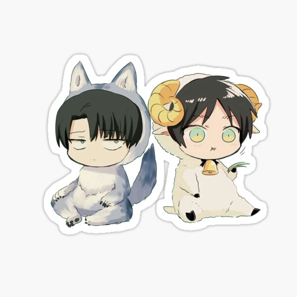 "Eren and levi being cute (attack on titan)" Sticker by ZiyadZoldyck ...