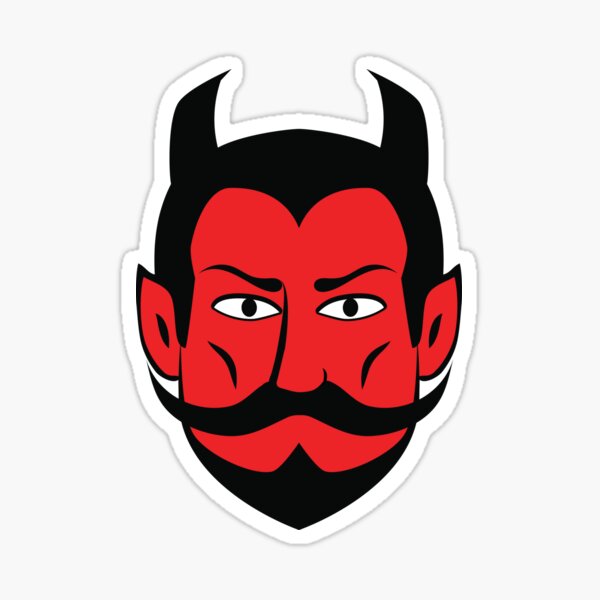 "Red Devil Face" Sticker for Sale by baggss | Redbubble