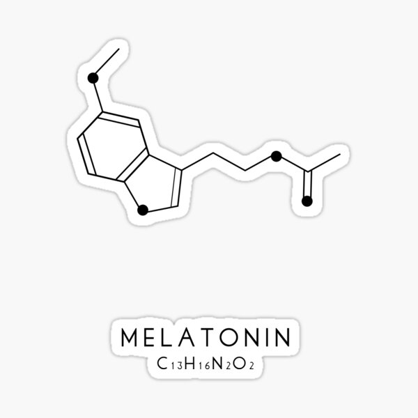 "Melatonin Molecular Structure - White" Sticker by typelab | Redbubble