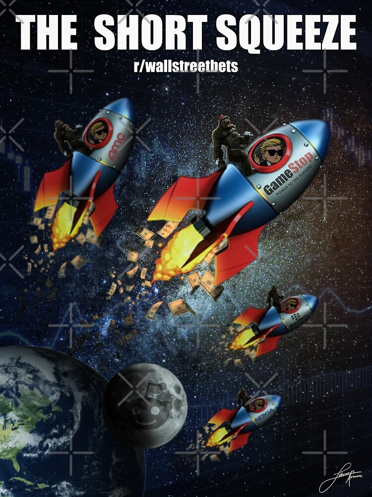 "The GameStop, AMC & Others Short Squeeze (Diamond Hands Only) - r/wallstreetbets" Poster by ...