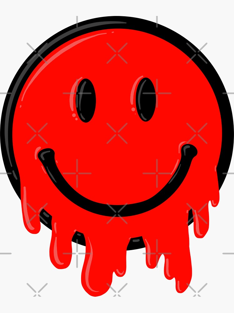 "Drippy Red smile" Sticker for Sale by emroccs | Redbubble