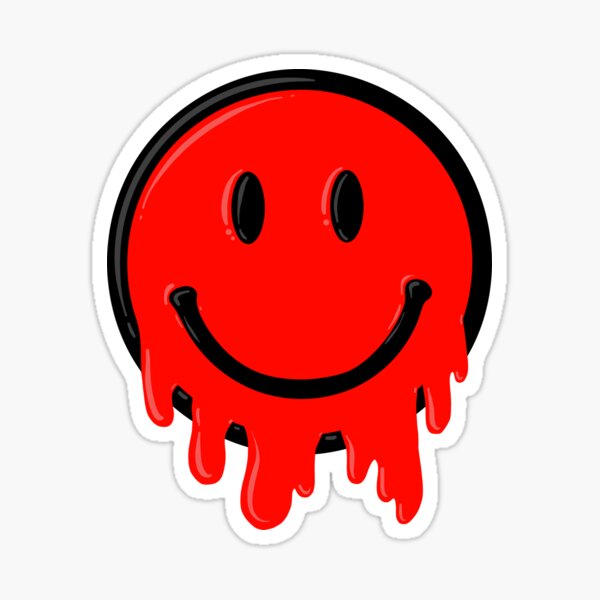 "Drippy Red smile" Sticker for Sale by emroccs | Redbubble