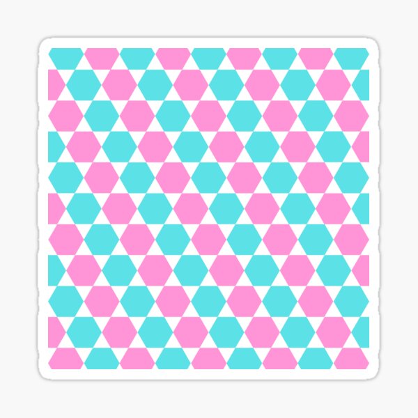 "Pink & Blue Hexagon" Sticker for Sale by myc21 | Redbubble