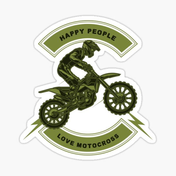 "Happy People Love Motocross" Sticker for Sale by Mecham-Designs ...