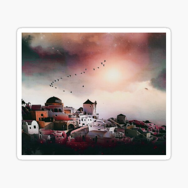 "The Village Evening" Sticker by Logologotoon | Redbubble