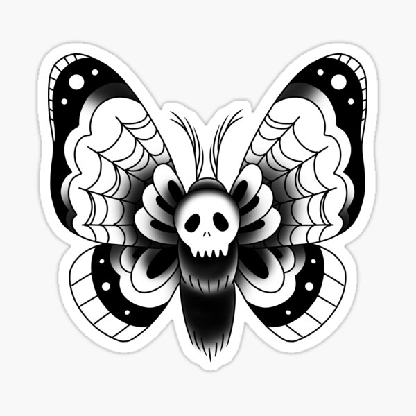 "goth moth III" Sticker for Sale by despresso | Redbubble