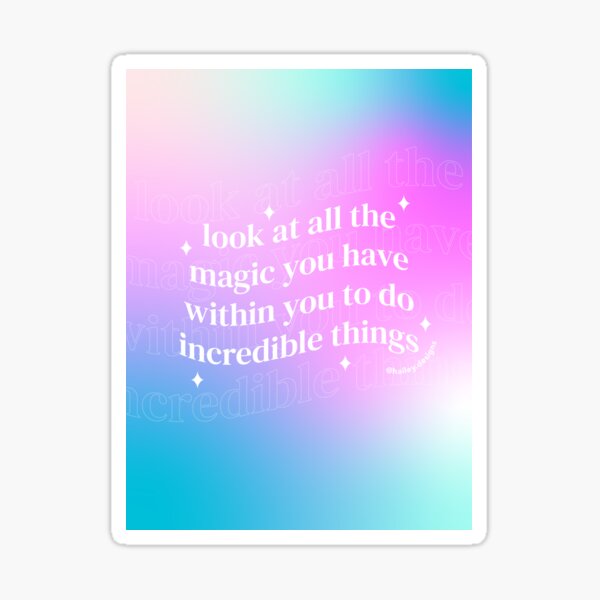 "Inspiring Colorful Gradient Motivational Quote " Sticker by Hailey ...