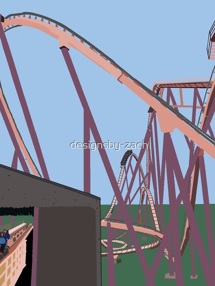 "Raging Bull Roller Coaster Drawing" iPhone Case for Sale by designsby ...