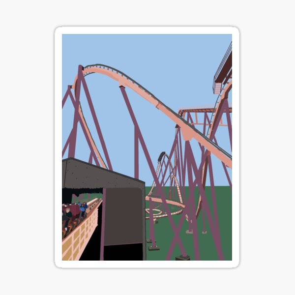 "Raging Bull Roller Coaster Drawing" Sticker for Sale by designsby-zach ...