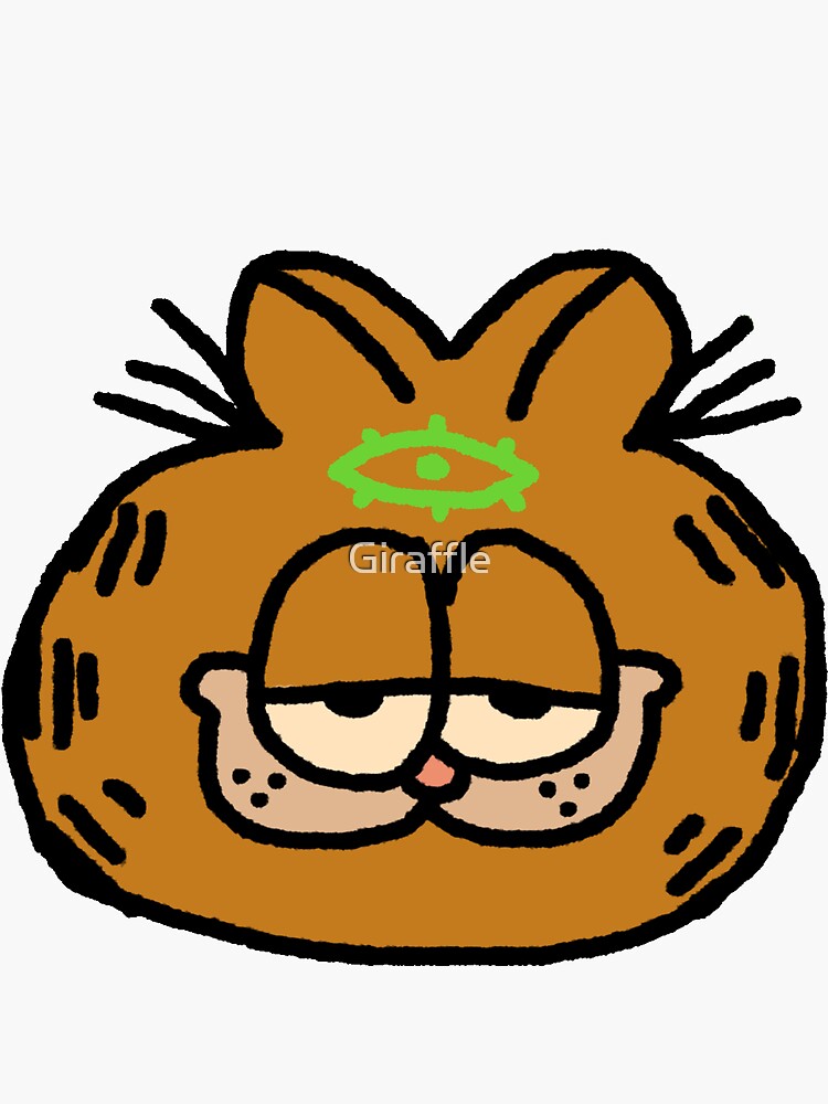 "Beholding Garf (no text)" Sticker for Sale by Giraffle | Redbubble