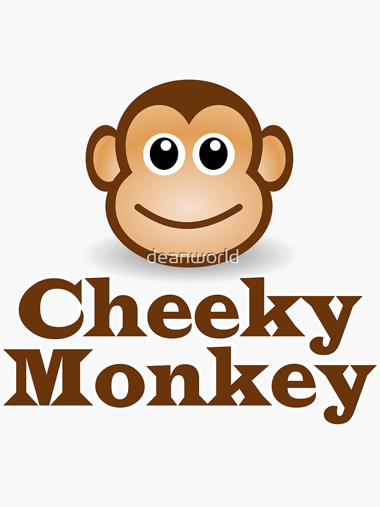 "Cheeky Monkey - Funny Toon Face Sticker" Sticker by deanworld | Redbubble