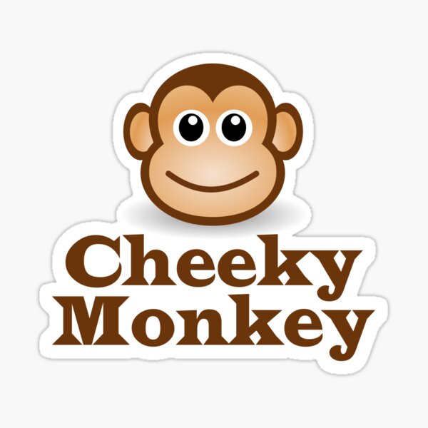 "Cheeky Monkey - Funny Toon Face Sticker" Sticker by deanworld | Redbubble