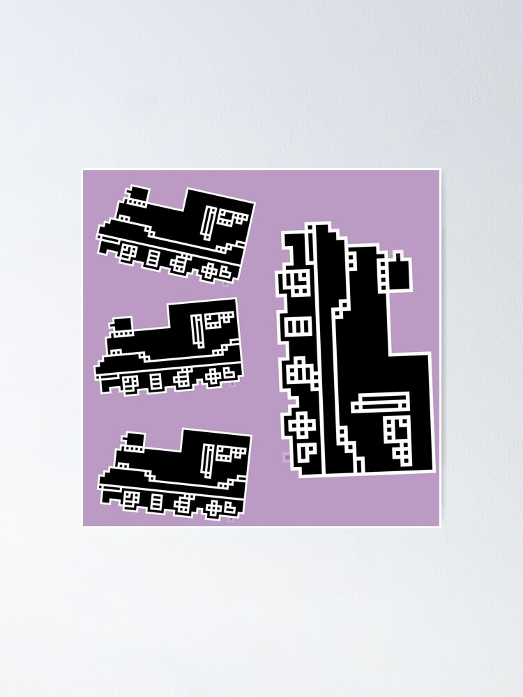 "Steam Engine Train Pixel Sticker Pack" Poster for Sale by emm-j ...