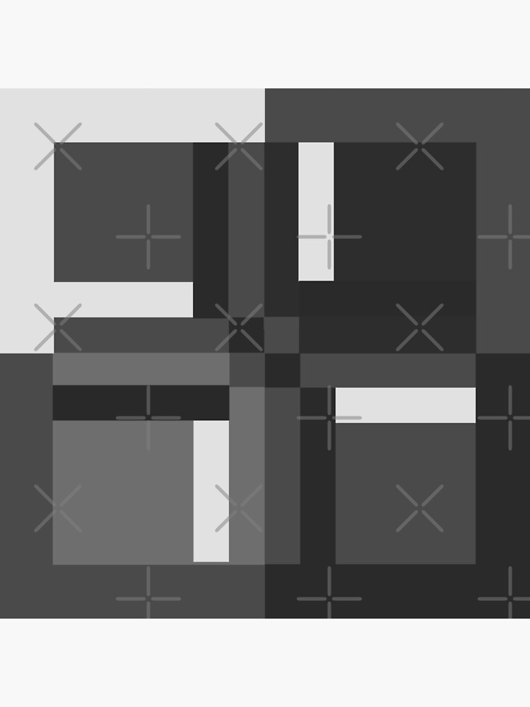 "Black and White Color Block Geometric Pattern 02" Art Print for Sale ...