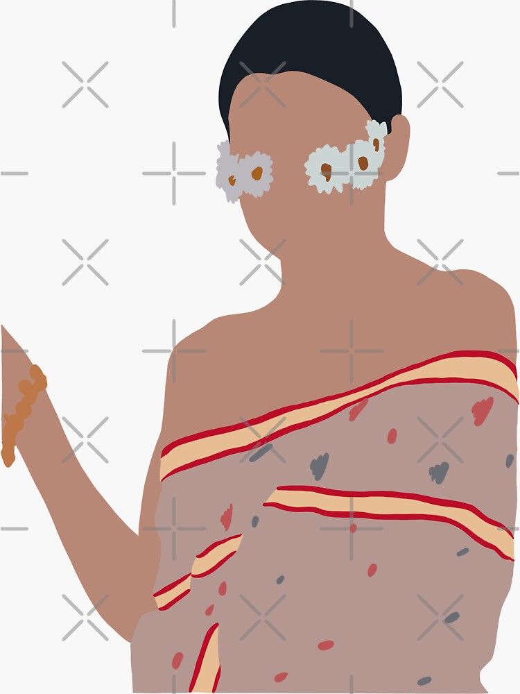 "Indie Daisy Face Lady" Sticker for Sale by princesssomo21 | Redbubble