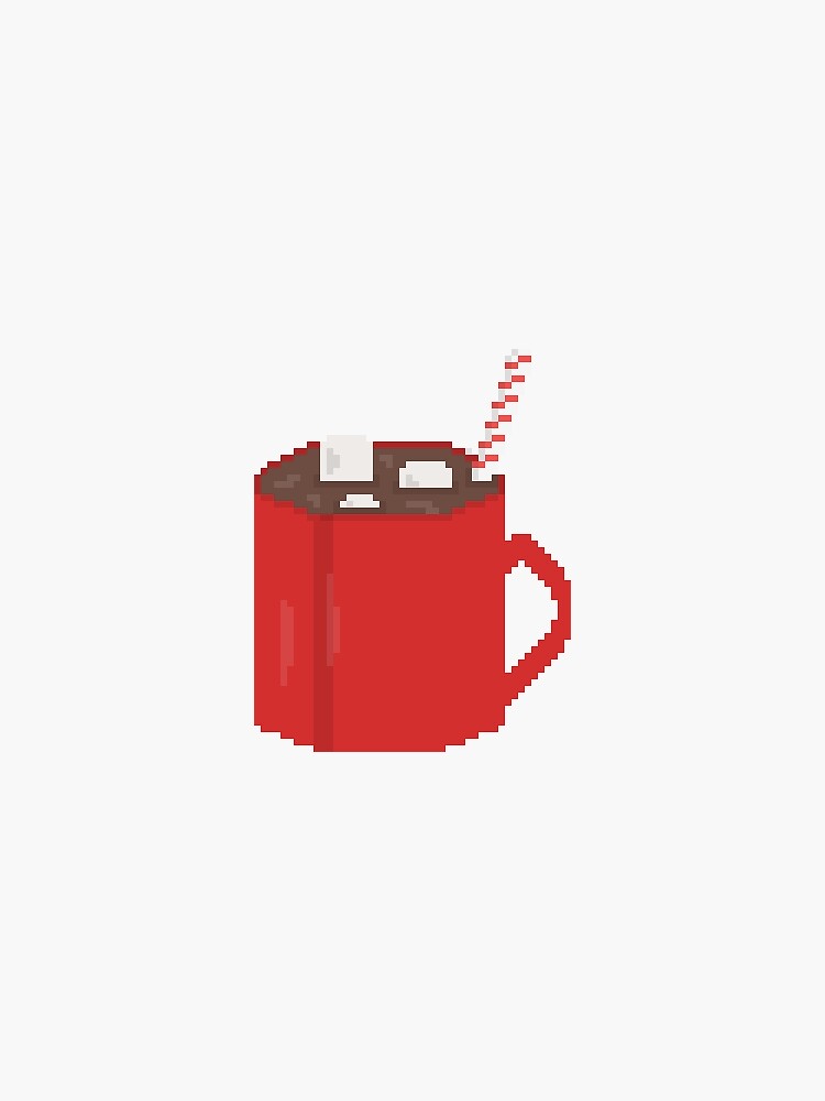 "Hot chocolate pixel art design " Sticker for Sale by Elizabeth-Bal ...