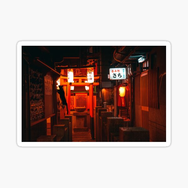 "Ninja Cyber Kitty & Japanese Tori" Sticker for Sale by HimanshiShah ...