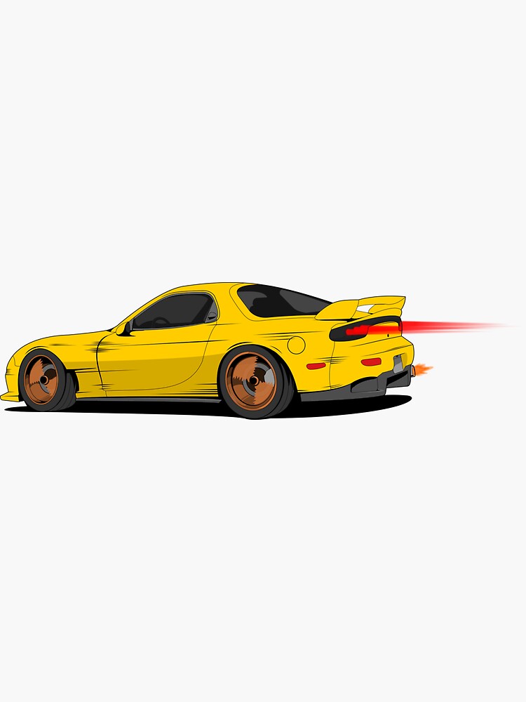 Pegatina «Mazda RX7 Dibujos animados» de MajaAw | Redbubble