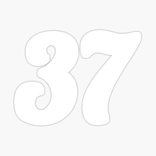 "Number 37 White" Sticker for Sale by t-shirtella | Redbubble