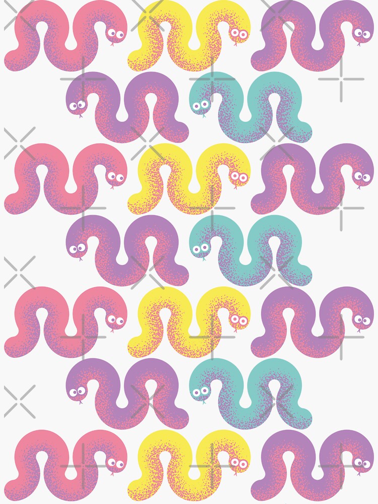 "Colorful funny snakes " Sticker for Sale by lents | Redbubble