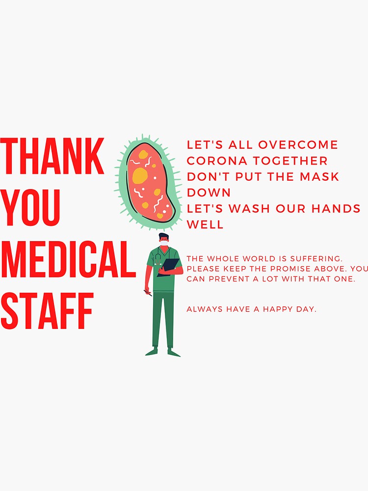 "Thank you medical staff" Sticker by kimdongchan | Redbubble