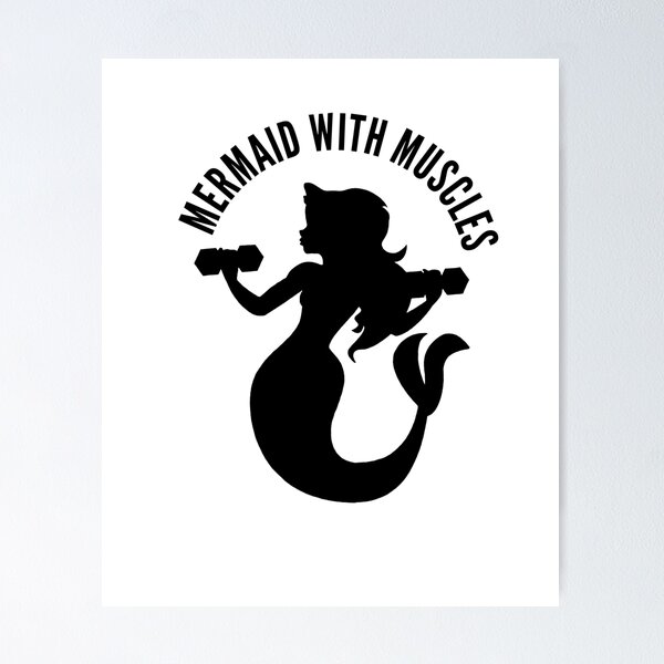 "Mermaid silhouette gym fitness workout exercise / mermaid with muscles ...