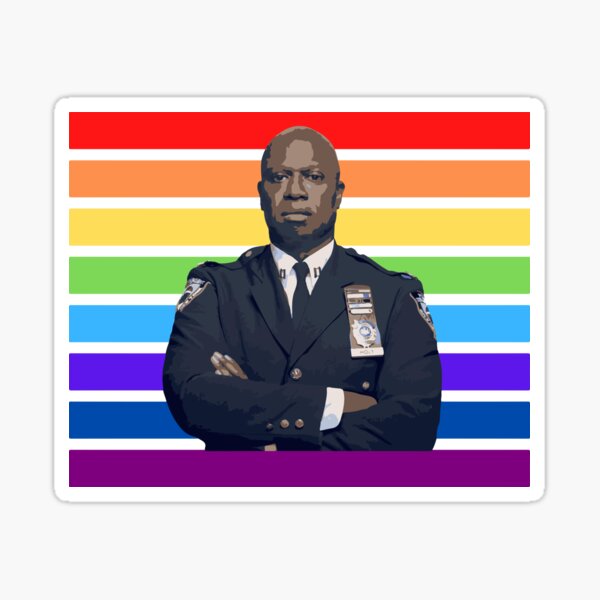 "Captain Holt rainbow flag" Sticker by JpressA | Redbubble