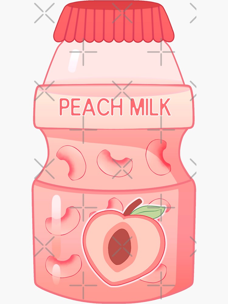 "Peach Milk Bottle" Sticker for Sale by leoleon | Redbubble