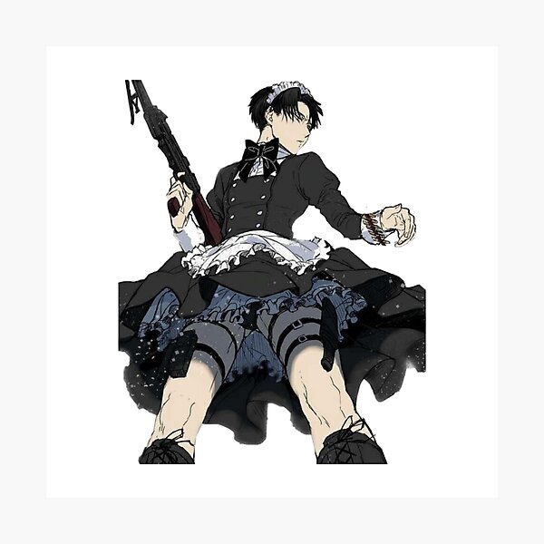 "Attack on Titan Levi Ackerman Maid" Photographic Print for Sale by Chanwooirl | Redbubble