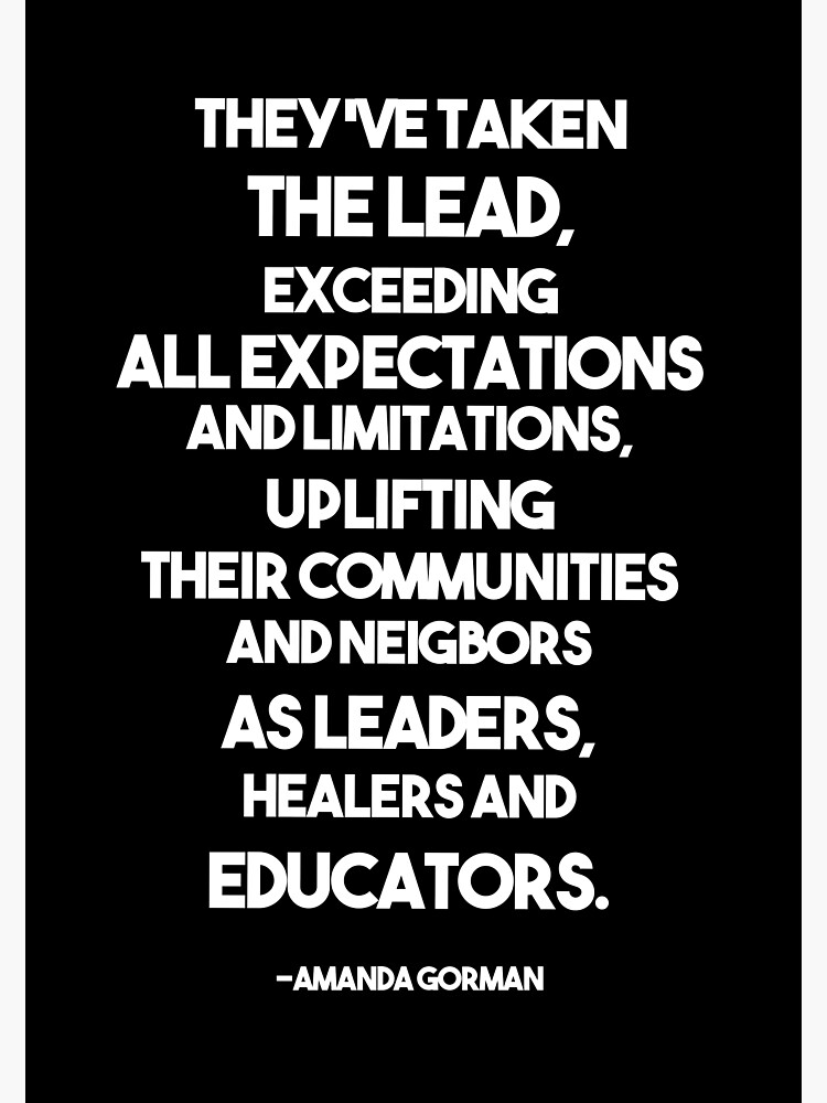 "Amanda Gorman Inspiring Quote - Poetry" Poster by felixpauli | Redbubble