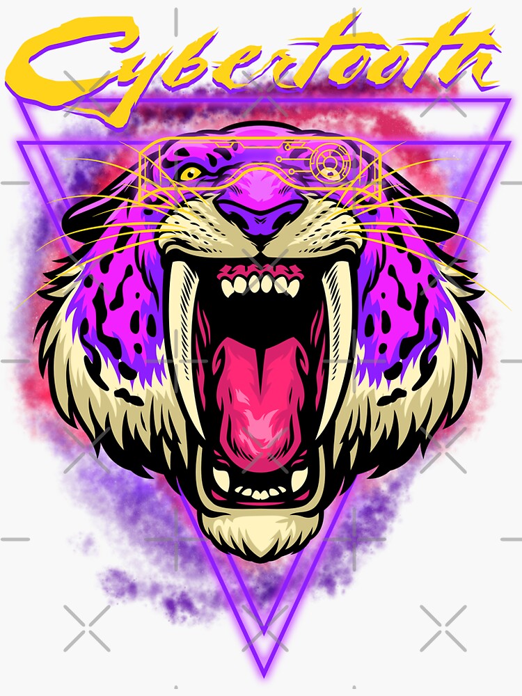 "Cybertooth in cyberpunk style" Sticker by bazziergraphik | Redbubble