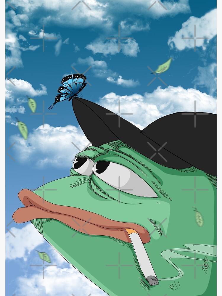 "pepe the frog with butterfly" Poster by ArtOutfit | Redbubble