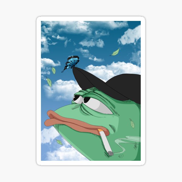 "pepe the frog with butterfly" Sticker by ArtOutfit | Redbubble