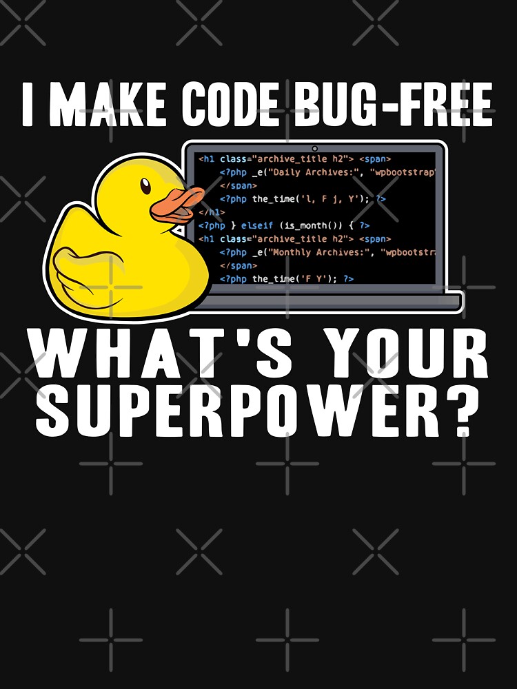 "Funny Rubber Duck Debugging Superpower Coding Gift" T-shirt for Sale ...