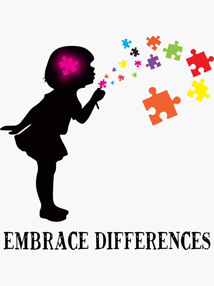 "Embrace Differences" Sticker for Sale by BilliusChandler | Redbubble