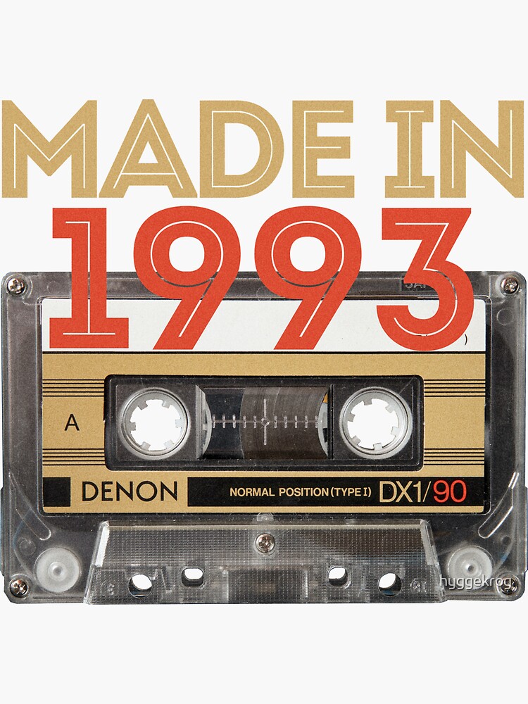 "Birthday Gift Born in 1993" Sticker for Sale by hyggekrog | Redbubble