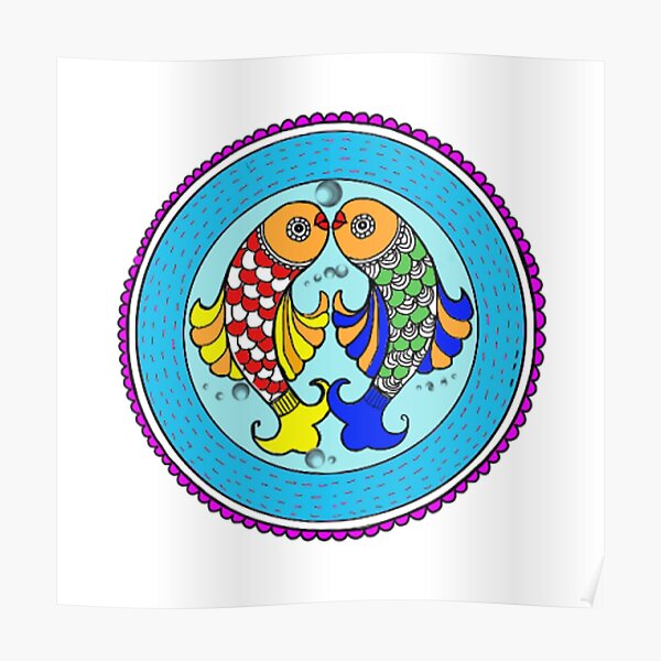 "Happy vibes fish mithila folk art " Poster for Sale by FolkloreArts ...
