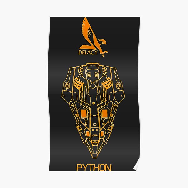 "Elite Dangerous - Python Wireframe - Delacy" Poster for Sale by ...